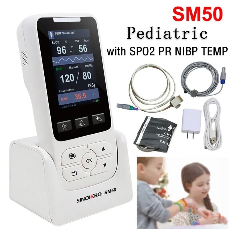 Sinohero SM50: Детский монитор SPO2, PR, NIBP, TEMP