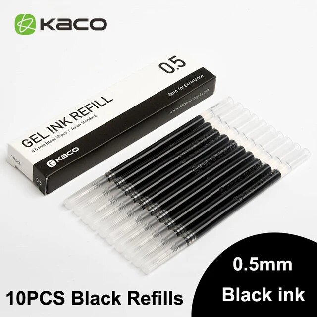 Набор гелевых ручек KACO 5 цветов Черный, 10KACO Blk ink