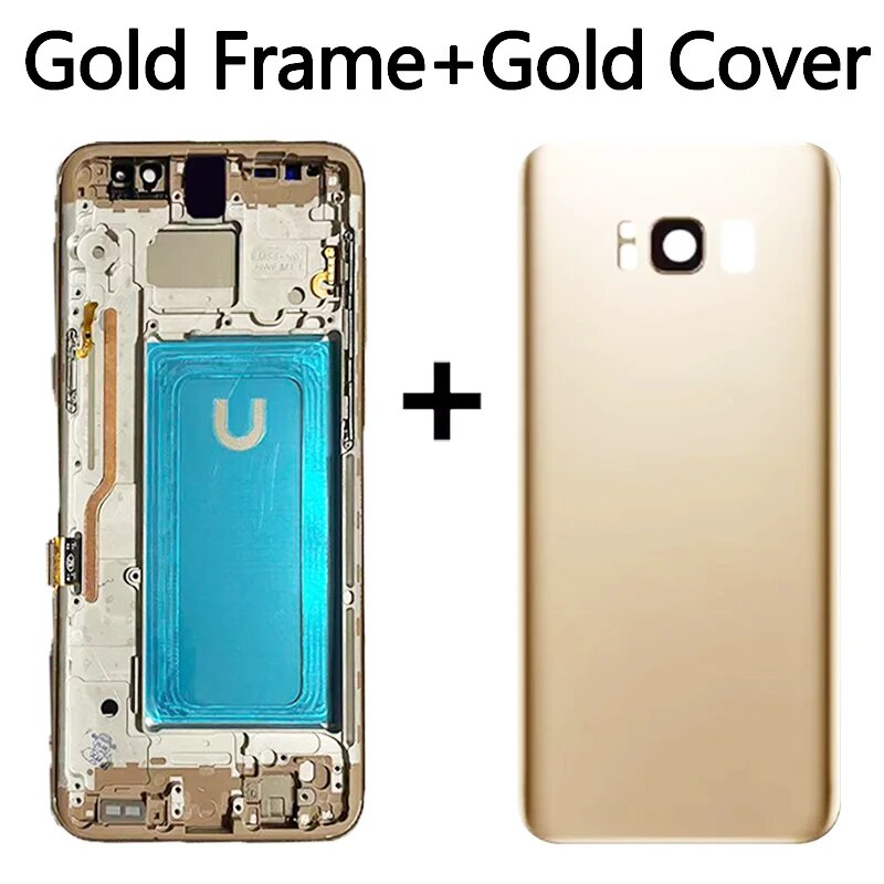 100% протестированный TFT-дисплей для Samsung S8 Plus G955 G955F, сенсорный экран с Frame Gold Cover