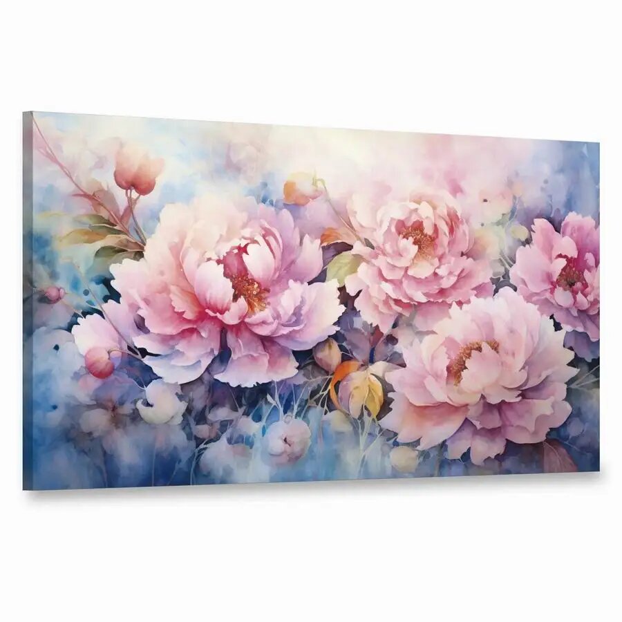 Алмазная картина "Пионы", 100x200 см, Round, FC8888