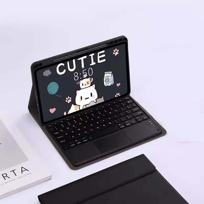Чехол с Bluetooth-клавиатурой для Honor Pad 10 12,1 дюйма 2025 Tablet 10 12,1 Pad9 HEY2-W09 12,1 дюйма 2023 Чехол с магнитной клавиатурой из искусственной кожи
