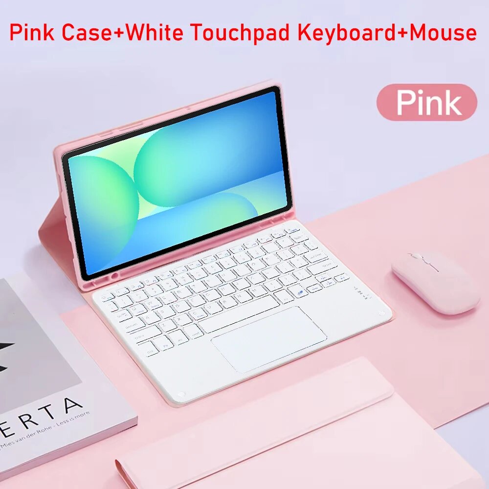 Чехол с клавиатурой PULUZ для Samsung Galaxy Tab S10 FE Plus 13.1" Spanish Keyboard, Pink D