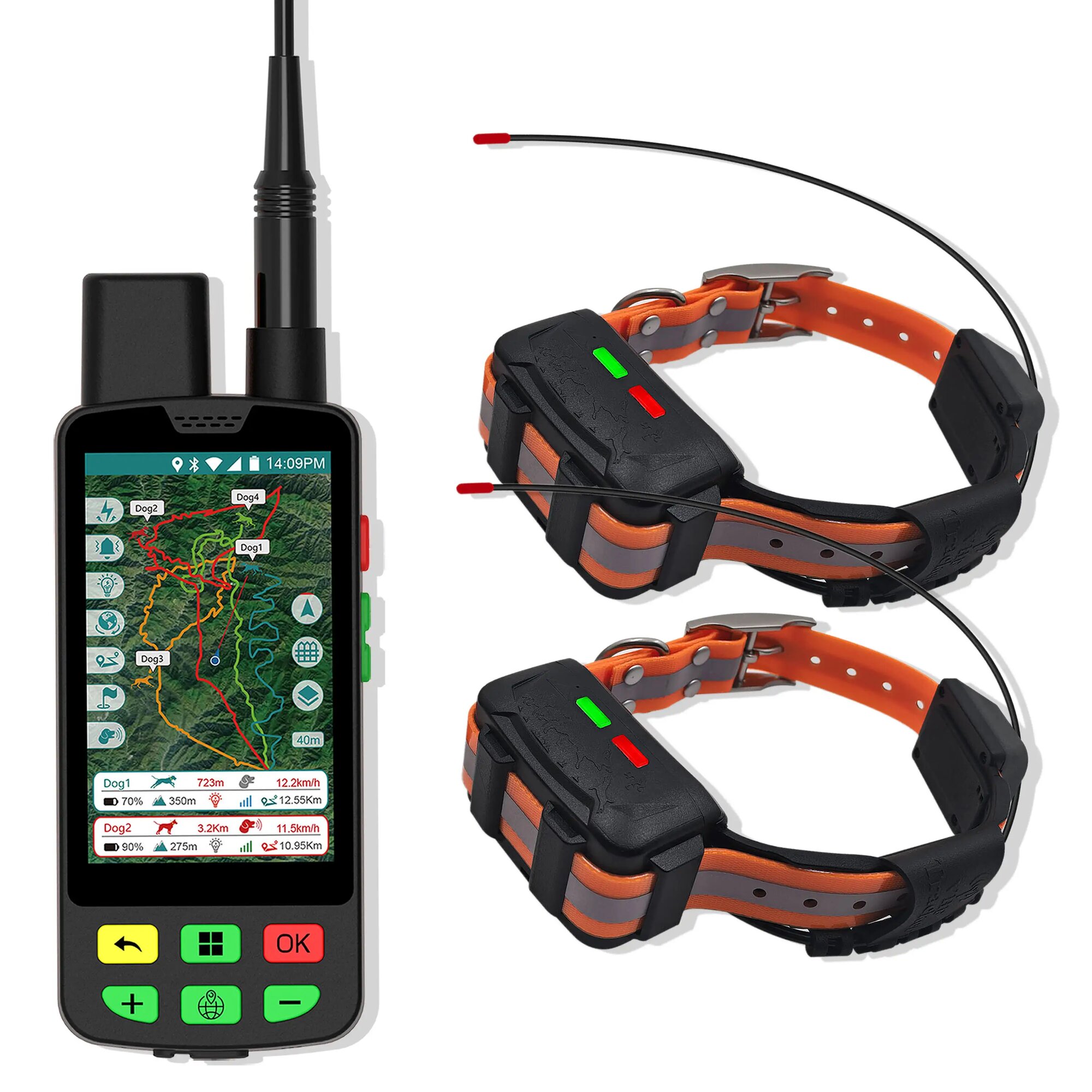 GPS-хаунд 4G Dog Tracker с 1 ошейником, 3.94" экран — фото 1