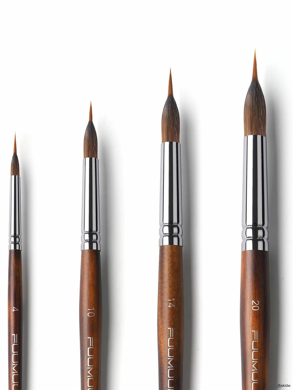 FUUMUUI Набор кистей для рисования Круглая, Плоская № 10, 14, 4 шт.