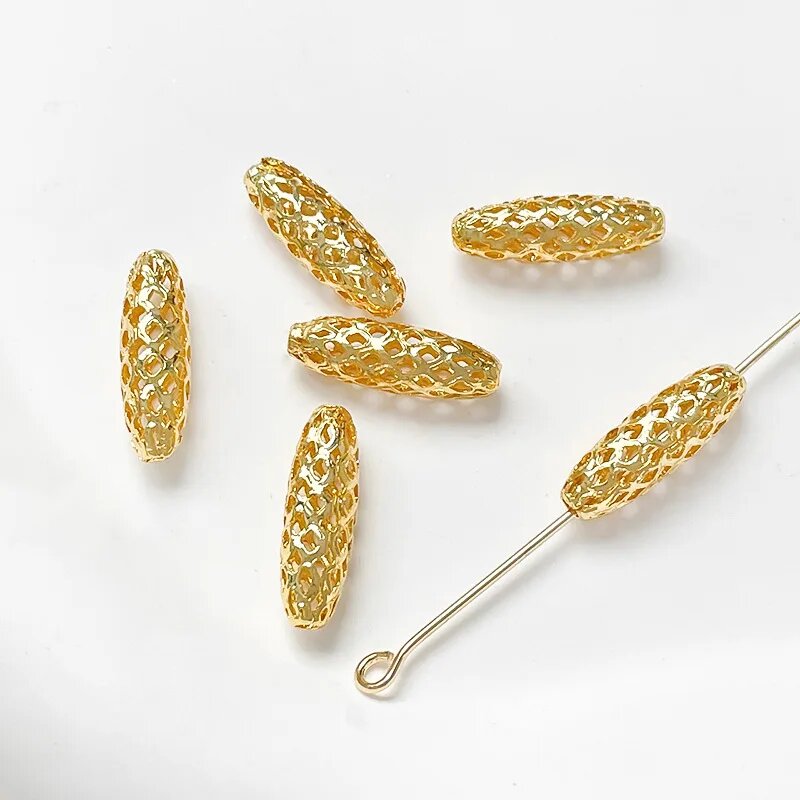 Металлические овальные бусины-разделители LIJIEMEI BY-D4698-8