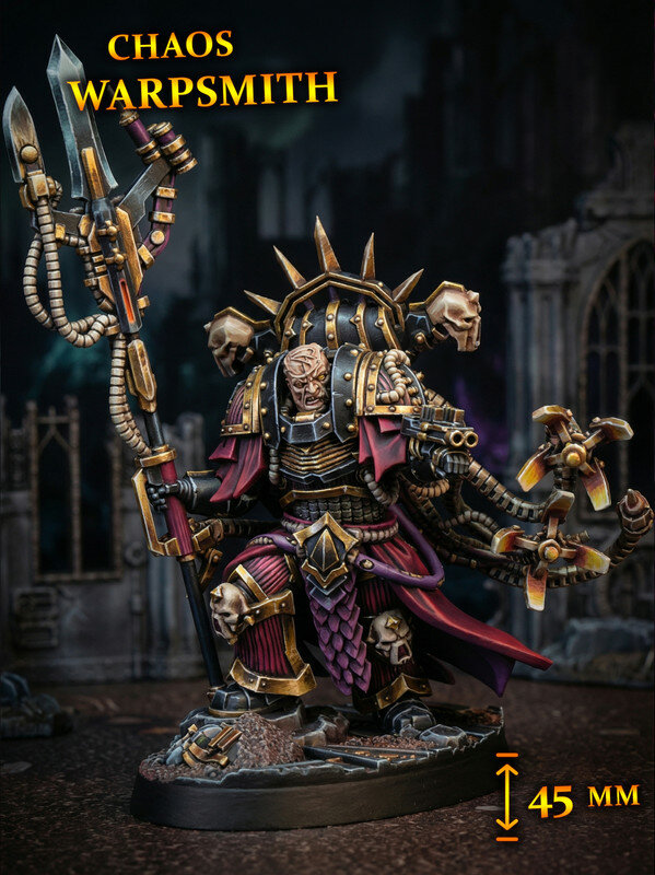 Варп-кузнец Warpsmiths Chaos Marine (45мм) миниатюра