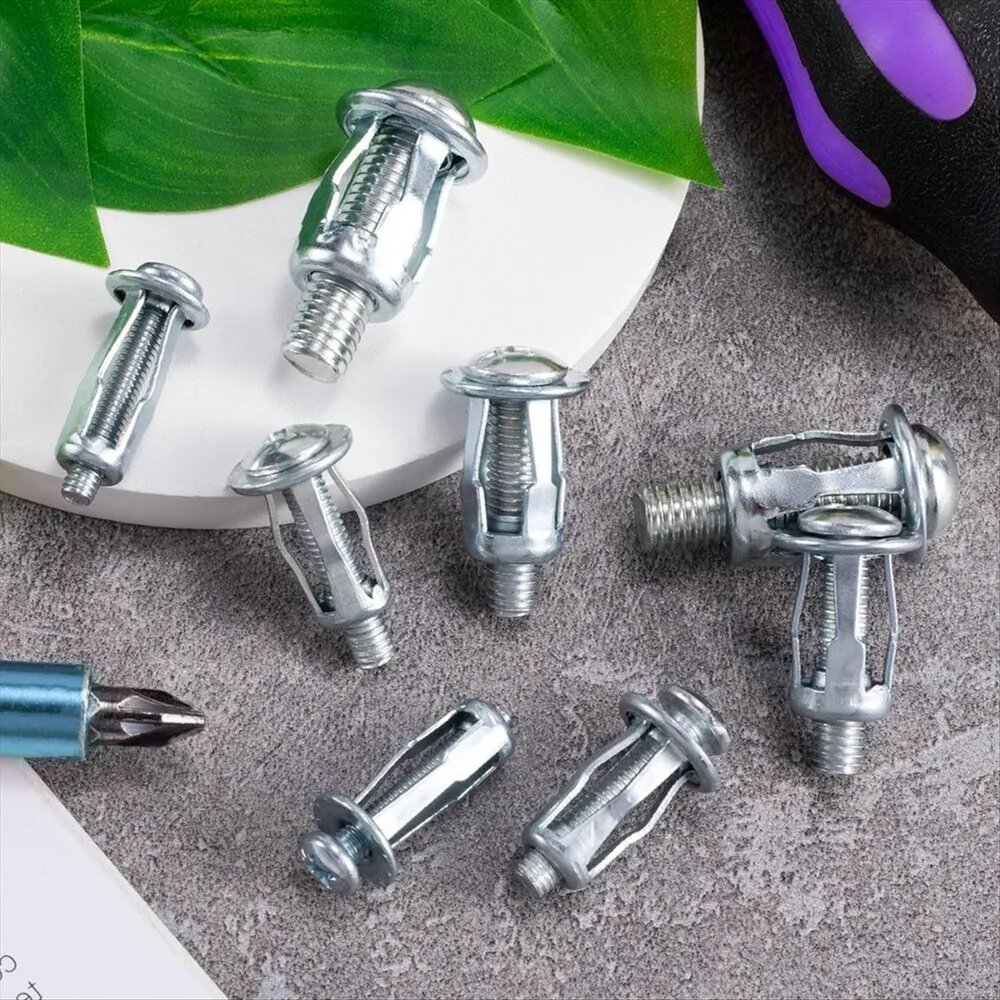 40 шт. гаек-лепестков M4 M5 M6 M8, распорные гайки для винтов, серебристые