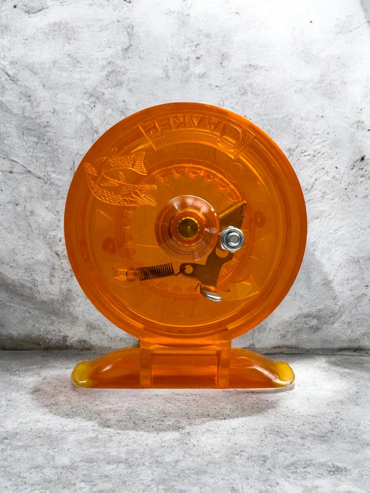 Катушка рыболовная инерционная Сталкер D65 диаметр 65 мм оранжевый