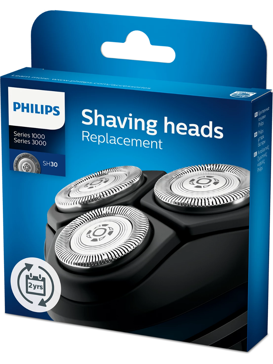 Бритвенные головки SH30/50 Philips, нержавеющая сталь, 3 бреющих элемента