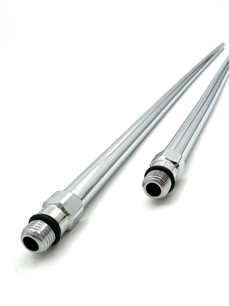 Подводка жесткая для смесителя М10 L-50см латунь хром, Remer 114M1050 - 2 шт. - жесткая подводка RR114: штуцер М10 - трубка D10мм