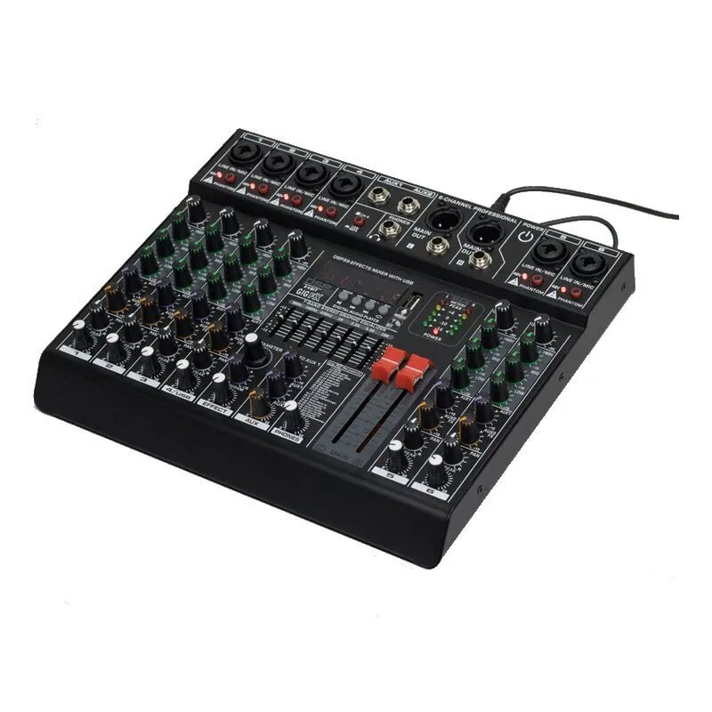 DJ пульт GIG Digital DSP8-Channel Professional Mixer USB 6 каналов черный