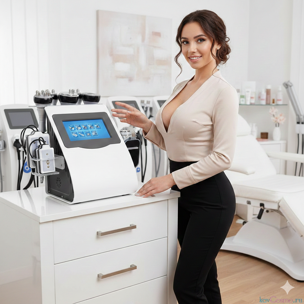 Ким 8 10 в 1 аппарат Липолиз, Кавитация, РФ, Вакуум, EMS, Крио