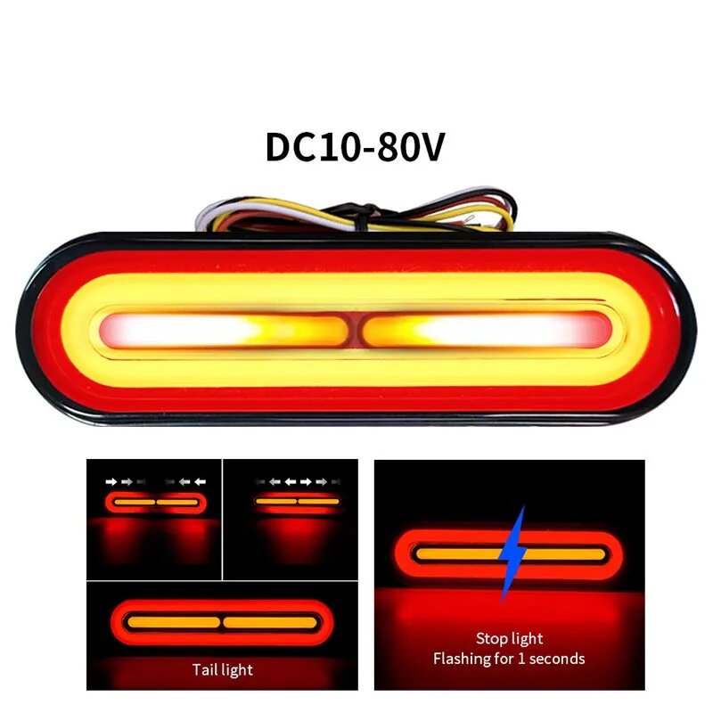 3в1 светодиодные задние фонари для мотоцикла, указатель поворота, DRL, ходовые огни, вспышка для крыльев, красные задние стоп-сигналы 12/24 В