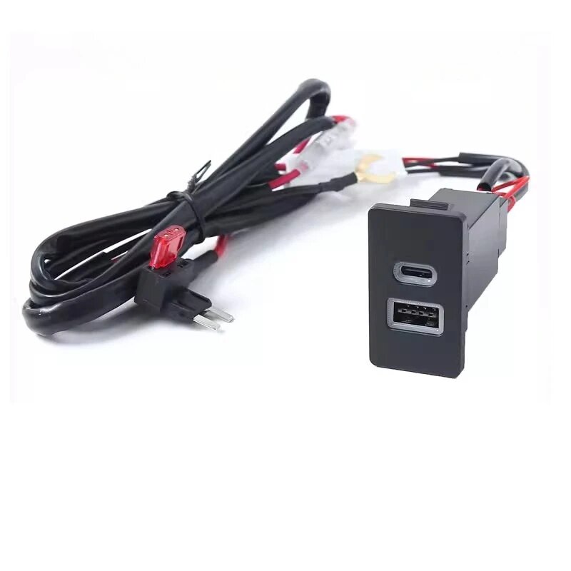 1 шт, двухпортовая зарядка USB QC3.0 Type-C, интерфейсная розетка PD, автомобильное зарядное устройство для зарядки телефона для Toyota Corolla LC80, автозапчасти