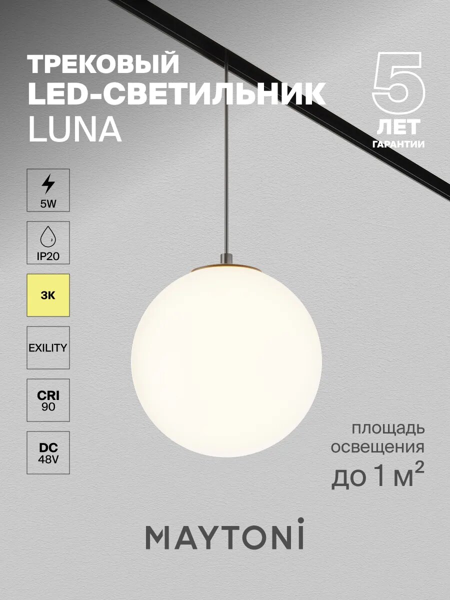 Трековый подвесной светильник Maytoni Technical Luna TR039-2-5W3K