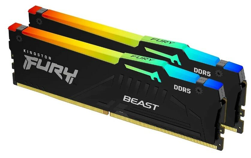 Модуль памяти DIMM 64GB (32GBх2) DDR5-5600 RGB KF556C40BB2AK2-64 KINGSTON