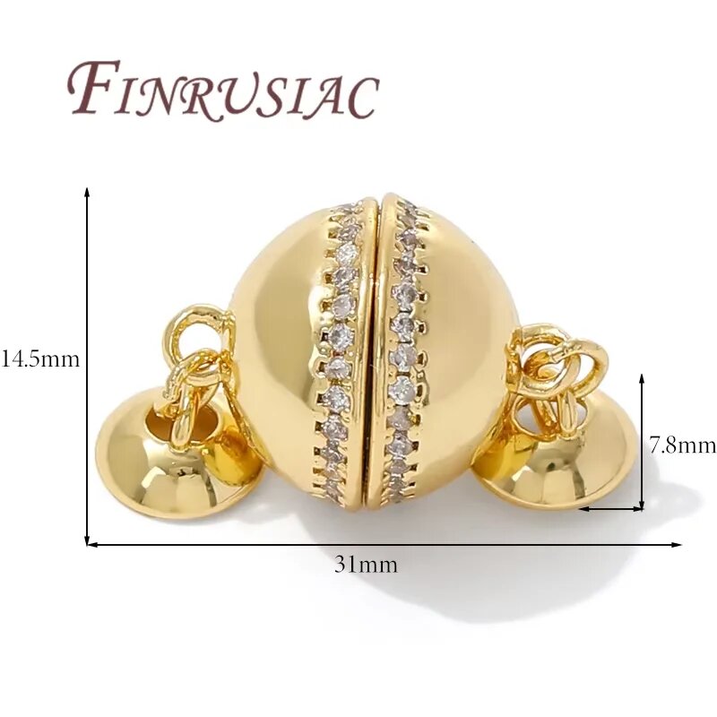 Позолоченные замки для браслетов FINRUSIAC, 2 штуки 1 piece, 18k Gold Plated