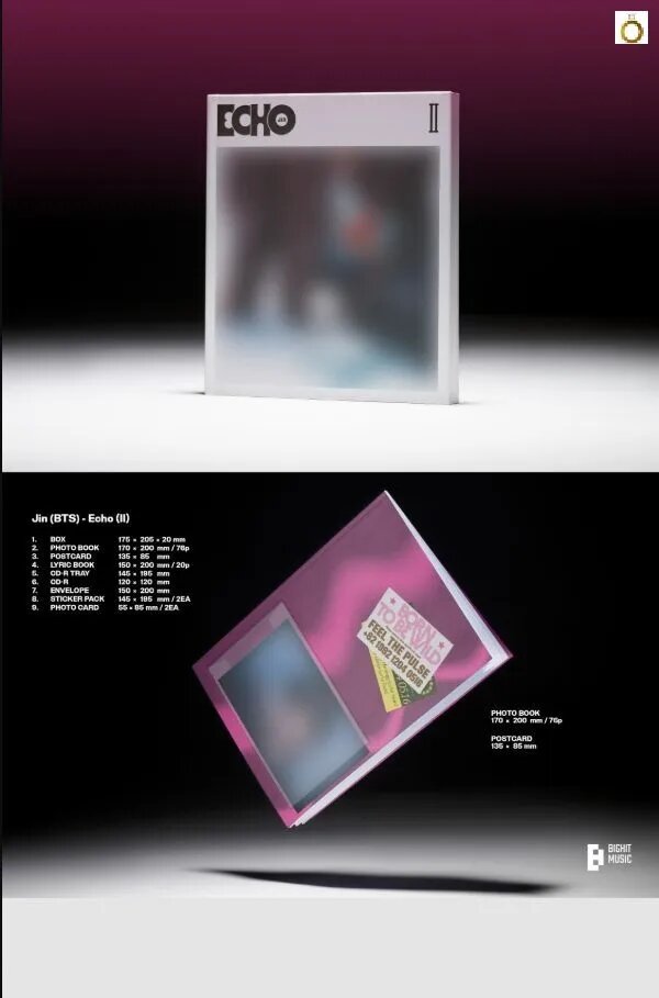 Альбомы Jin (BTS) - 2nd Mini Album 'Echo' (3 шт.) K-POP — фото 1