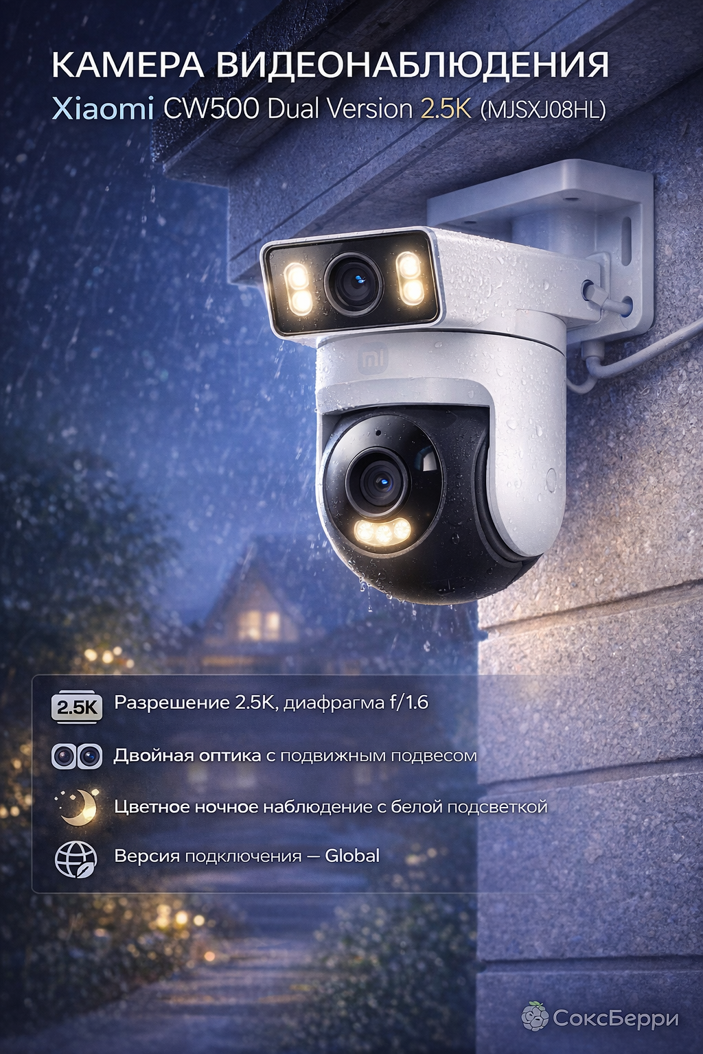 IP-камера Xiaomi Outdoor Camera CW500 Dual Version 2.5K (MJSXJ08HL), Global версии