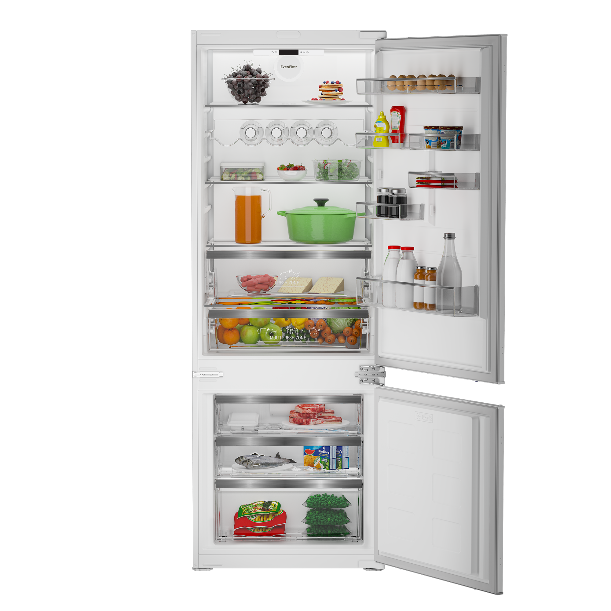 Встраиваемый двухкамерный холодильник Hotpoint HBT 400I, 355 л, No Frost, белый