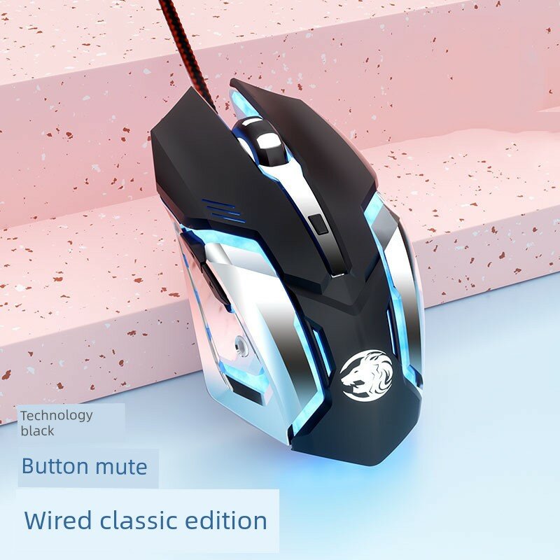 Проводная игровая мышь Hot Wheels, бесшумная, механическая, для киберспорта, с макросами, компьютерный периферийный