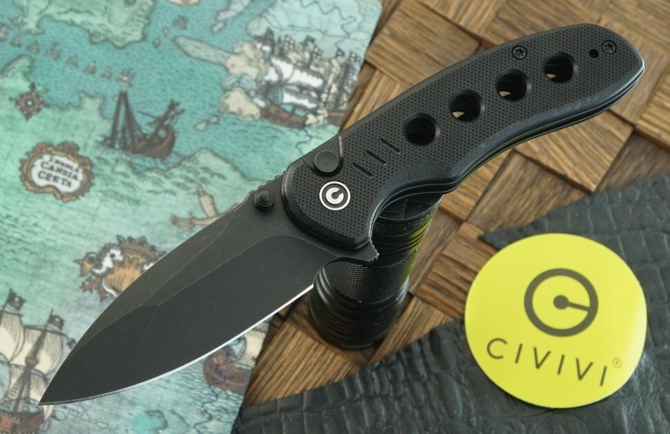 Складной нож Civivi Triptych, сталь 14C28N, BW, рукоять черный G-10