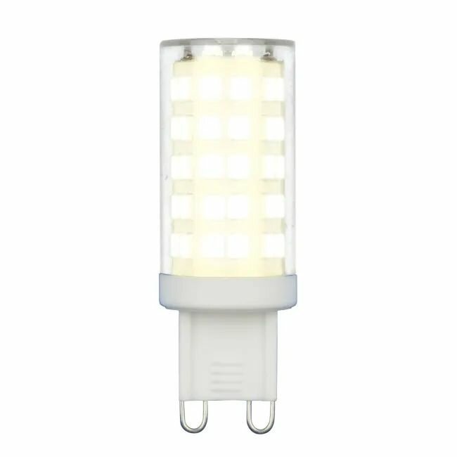 Лампа светодиодная, прозрачная. теплый белый свет (3000К) Led-jcd-9w/3000k/g9/cl glz09tr . Картон. ТМ Uniel.