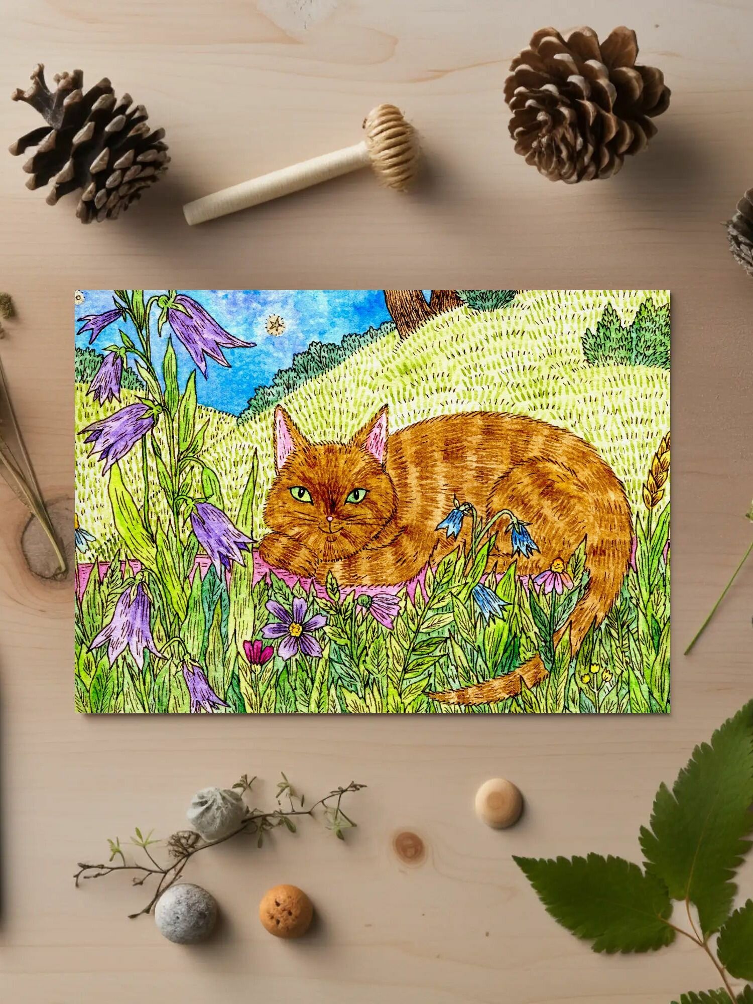 Открытка Кошачий секрет. Открытка с котом поздравительная с конвертом