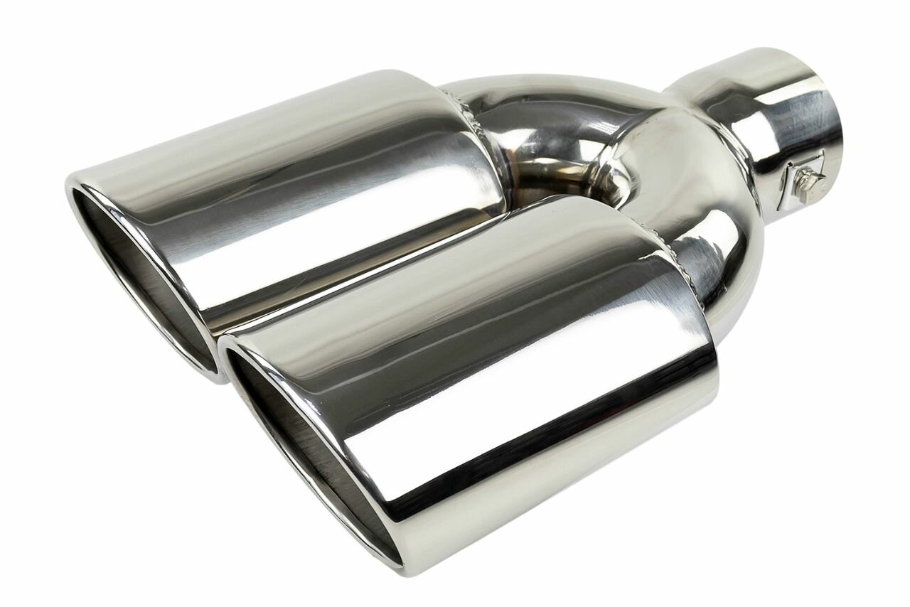 Раздвоенная овальная насадка глушителя Sal-Man HJ-3011 d85х67мм из нержавеющей стали