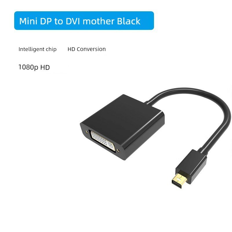 Мини-адаптер DP к DVI, разрешение 1080P, разъем мужской к женскому, черный для монитора