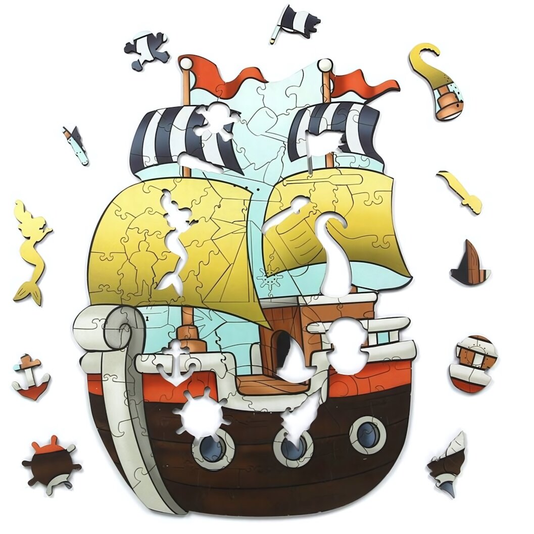 Пазл «Кораблик» 147 деталей, деревянная игрушка для развития детей