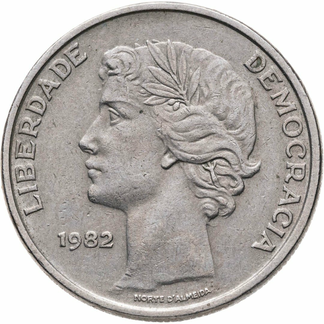 Португалия 25 эскудо escudos 1982, Мельхиор медь-никель, в сохранности XF