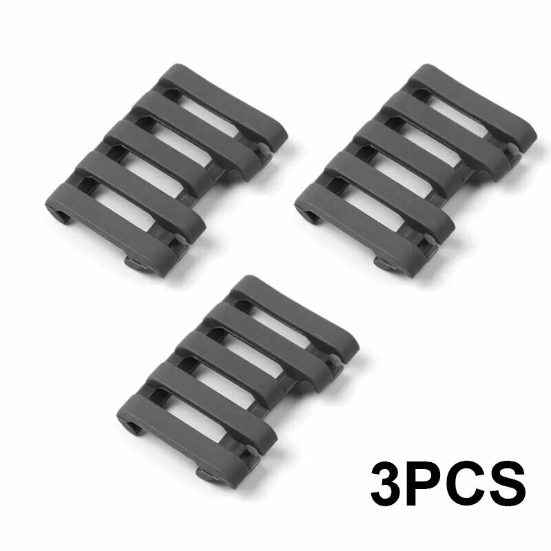 Крепление на планке Пикатинни 20мм 5 слотов черный Серый, Black-3Pcs