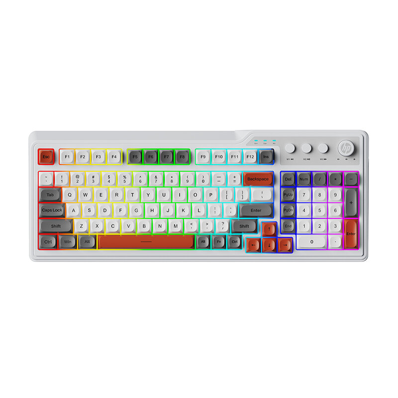 Клавиатура унисекс HP K360 Keyboard White Panel (Red+White+Gray) Three-Color Spherical Keycap