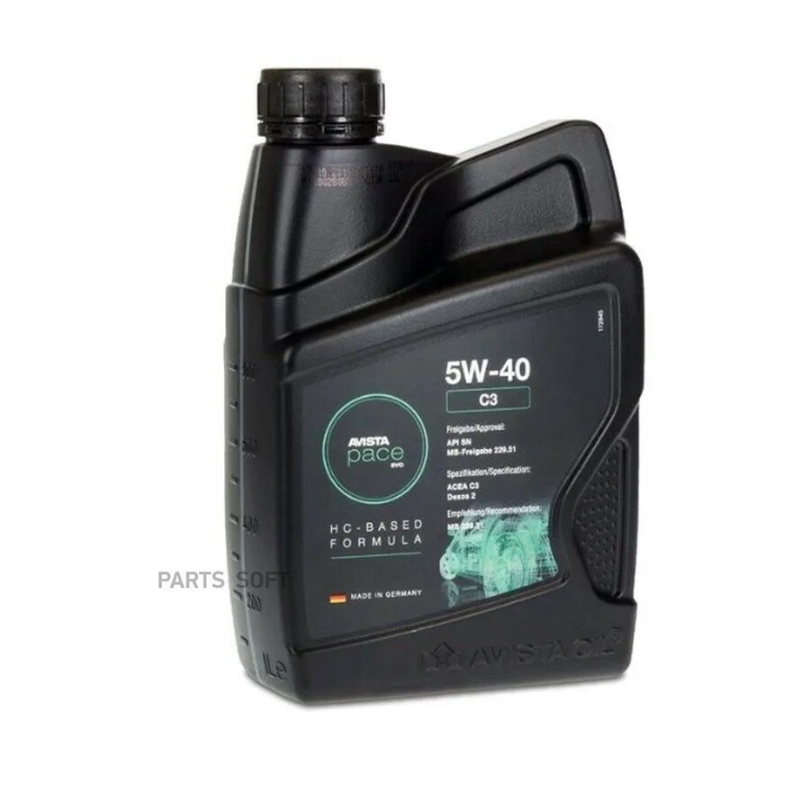 AVISTA PACE EVO C3 SAE 5W-40 5л от официального дистрибьютора, AVISTA, артикул 173512