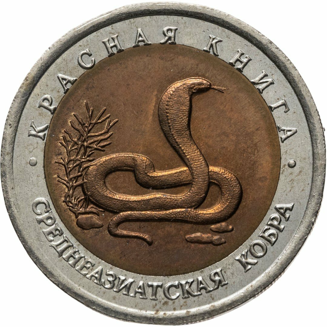 10 рублей 1992 ЛМД среднеазиатская кобра