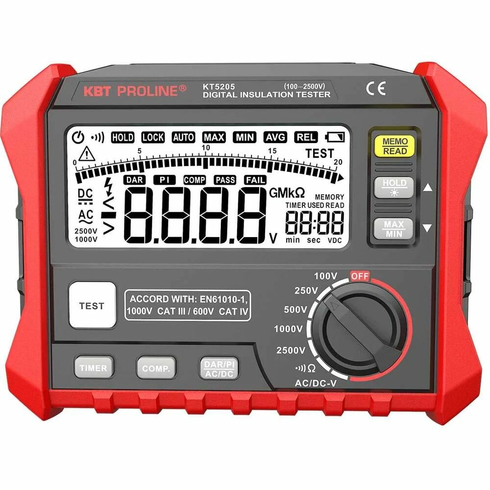 Цифровой мегаомметр КВТ KT 5205 серия PROLINE 89639