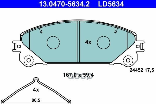 Колодки LEXUS RX350-450H 08-> Ate арт. 13.0470-5634.2
