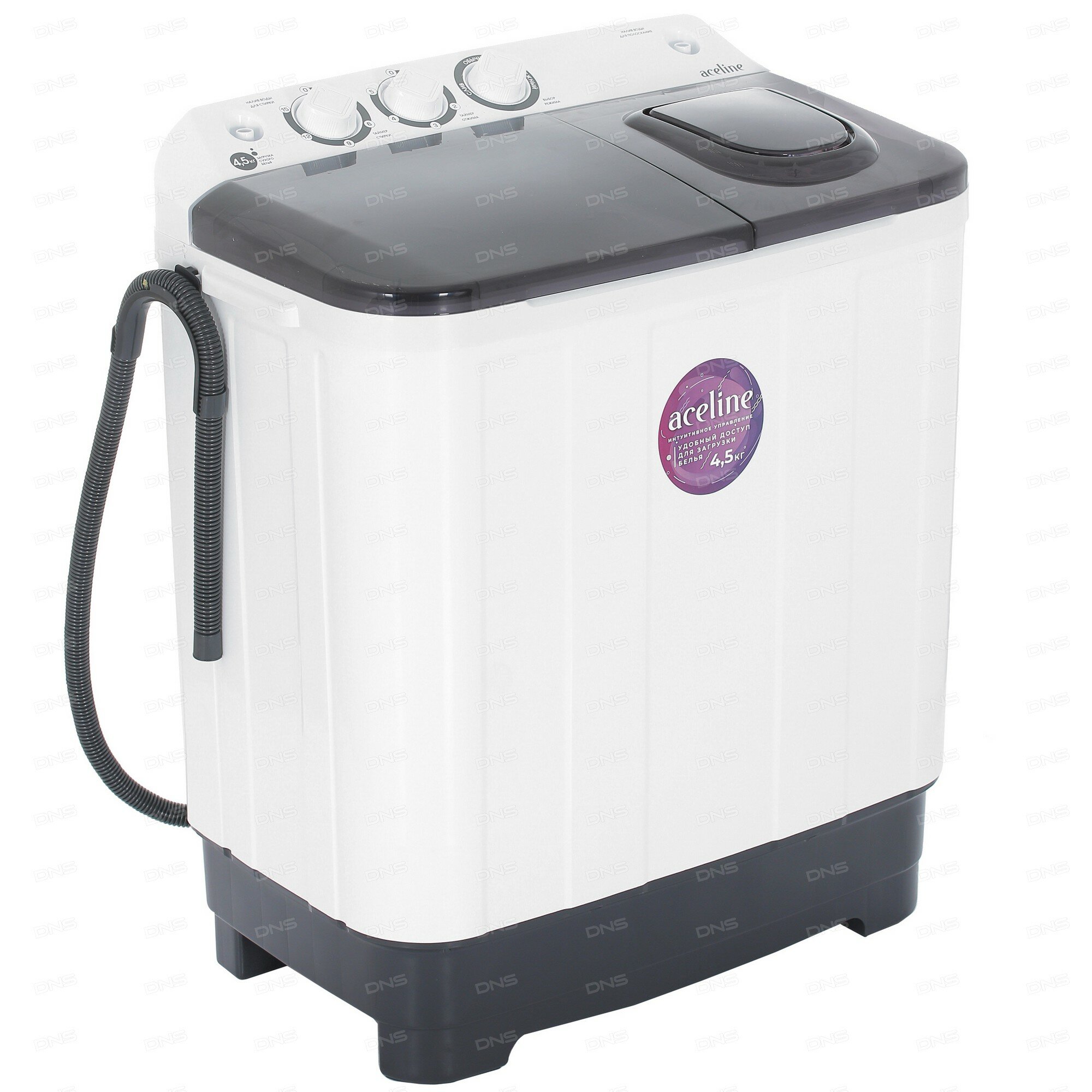 Стиральная машина Aceline WM-SA432AL/WG, полуавтоматическая, с центрифугой, A класс стирки