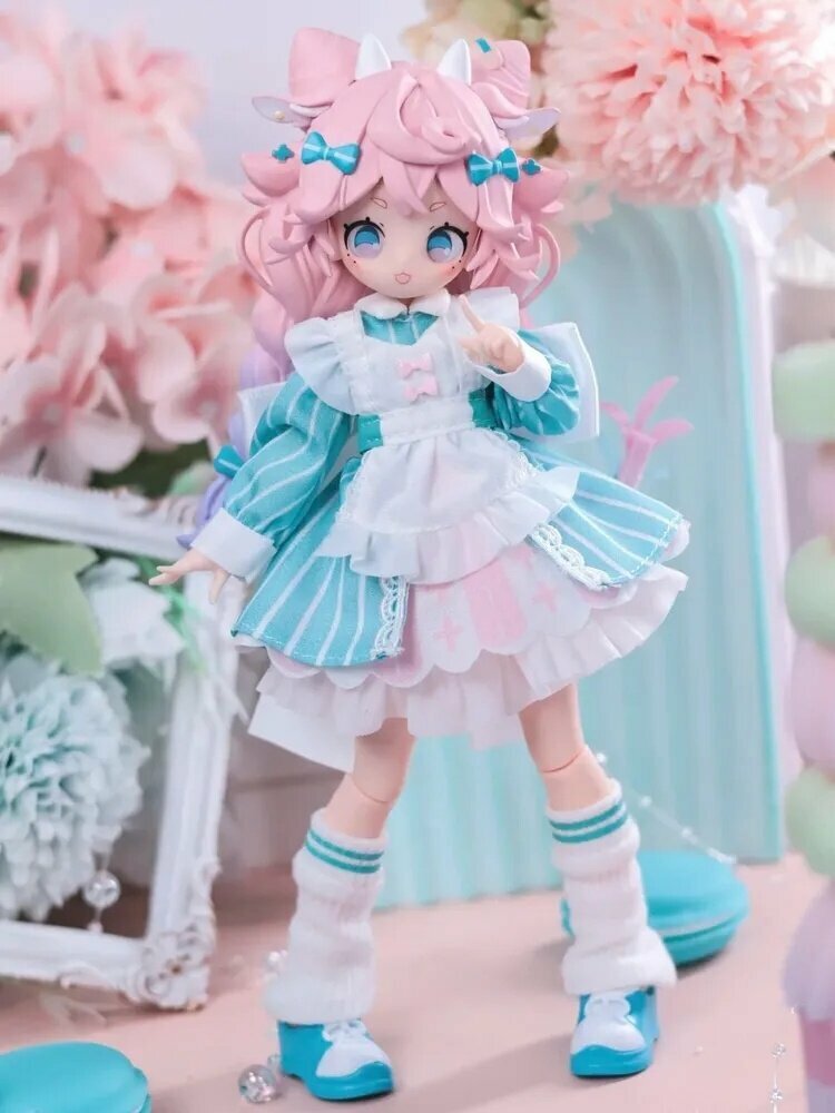 LEI-Doll 1/8 Кукла с шаровидными суставами MJD, Sugary Girls, 20cm, полный набор прически, одежды и аксессуаров, коллекционная, подарок для девочек