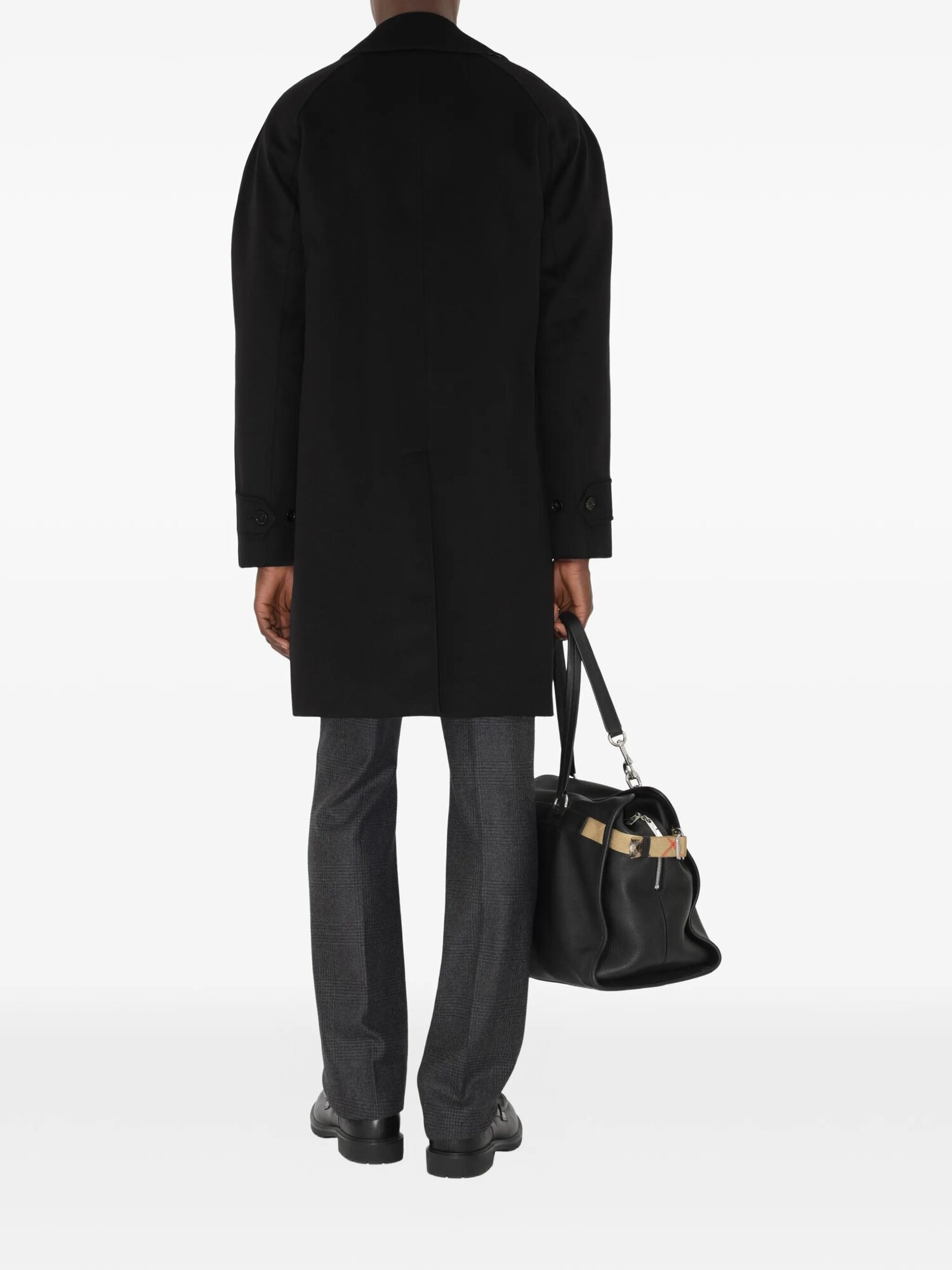 Пальто BURBERRY Mid-length cashmere car coat, размер 52, черный — фото 1