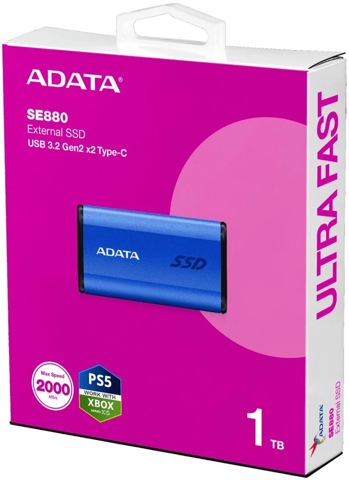 1024 ГБ Внешний SSD ADATA SE880 [AELI-SE880-1TCBU], USB 3.2 Gen 2x2 Type-C