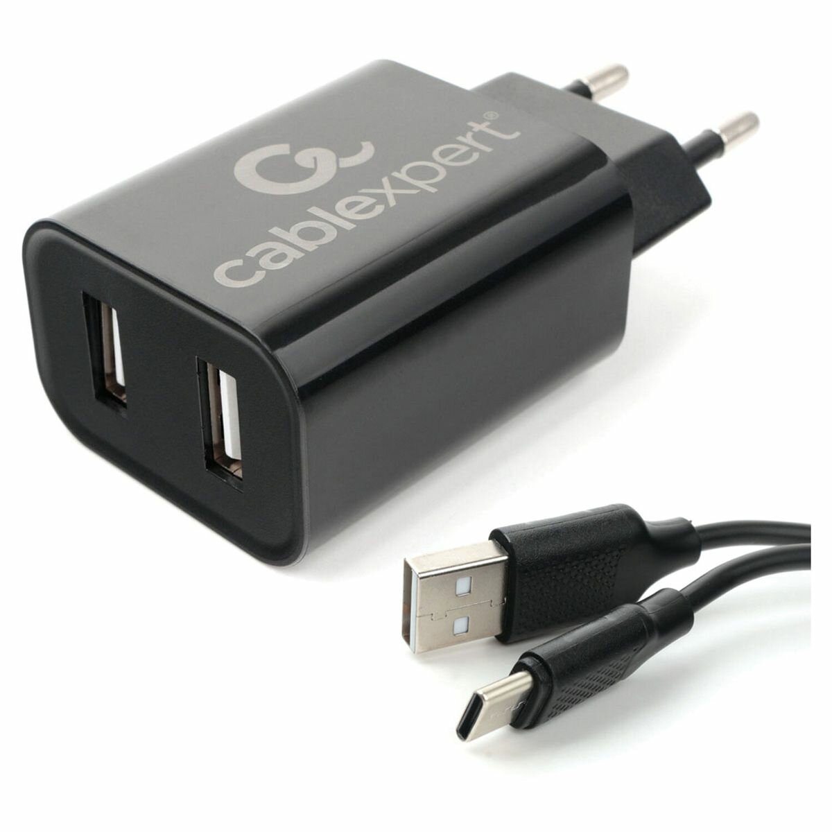 Сетевое зарядное устройство Cablexpert MP3A-PC-37, 12Вт, 2.4А, кабель Type-C, 1м