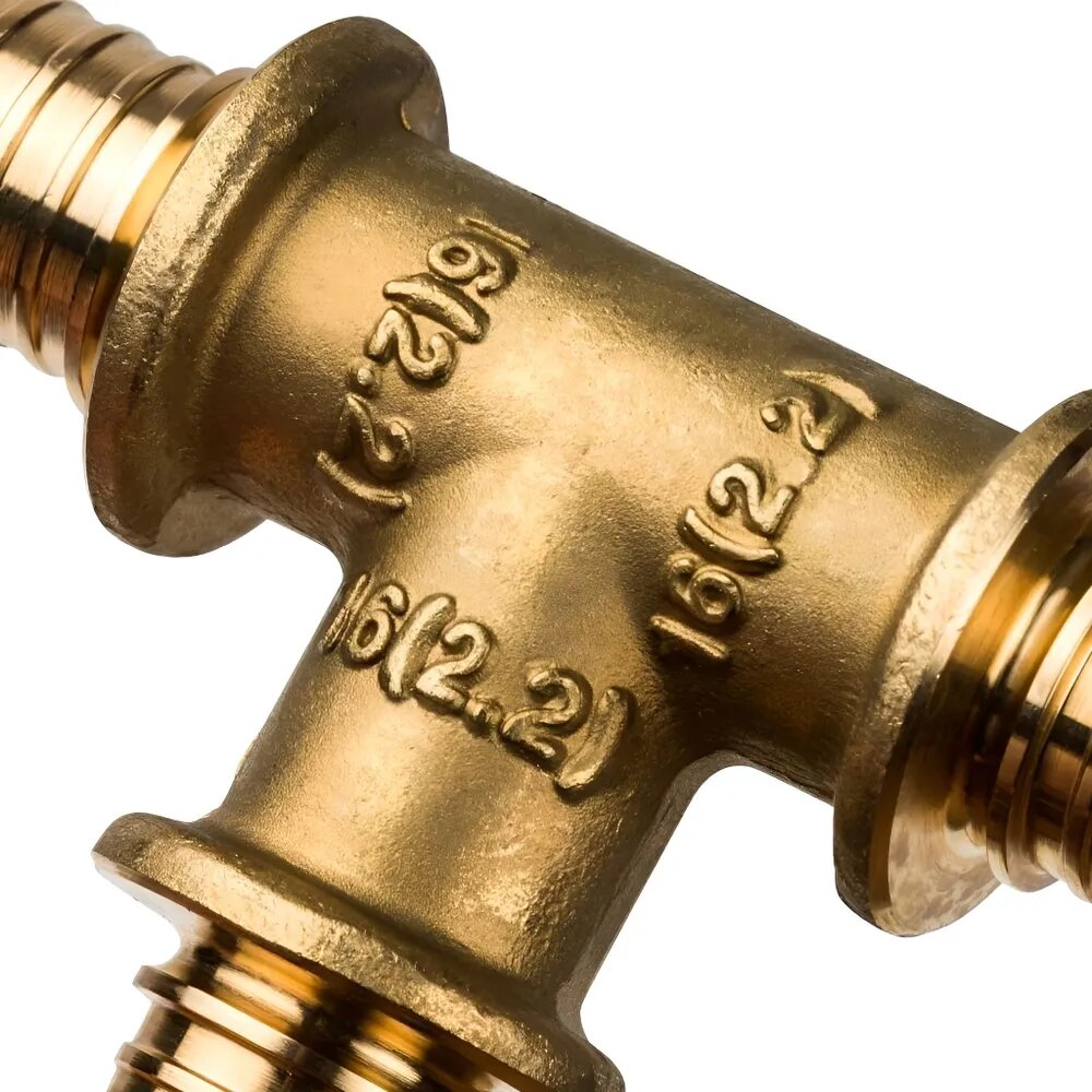 Тройник STOUT равнопроходный 16x16x16 для сшитого полиэтилена аксиальный фитинг