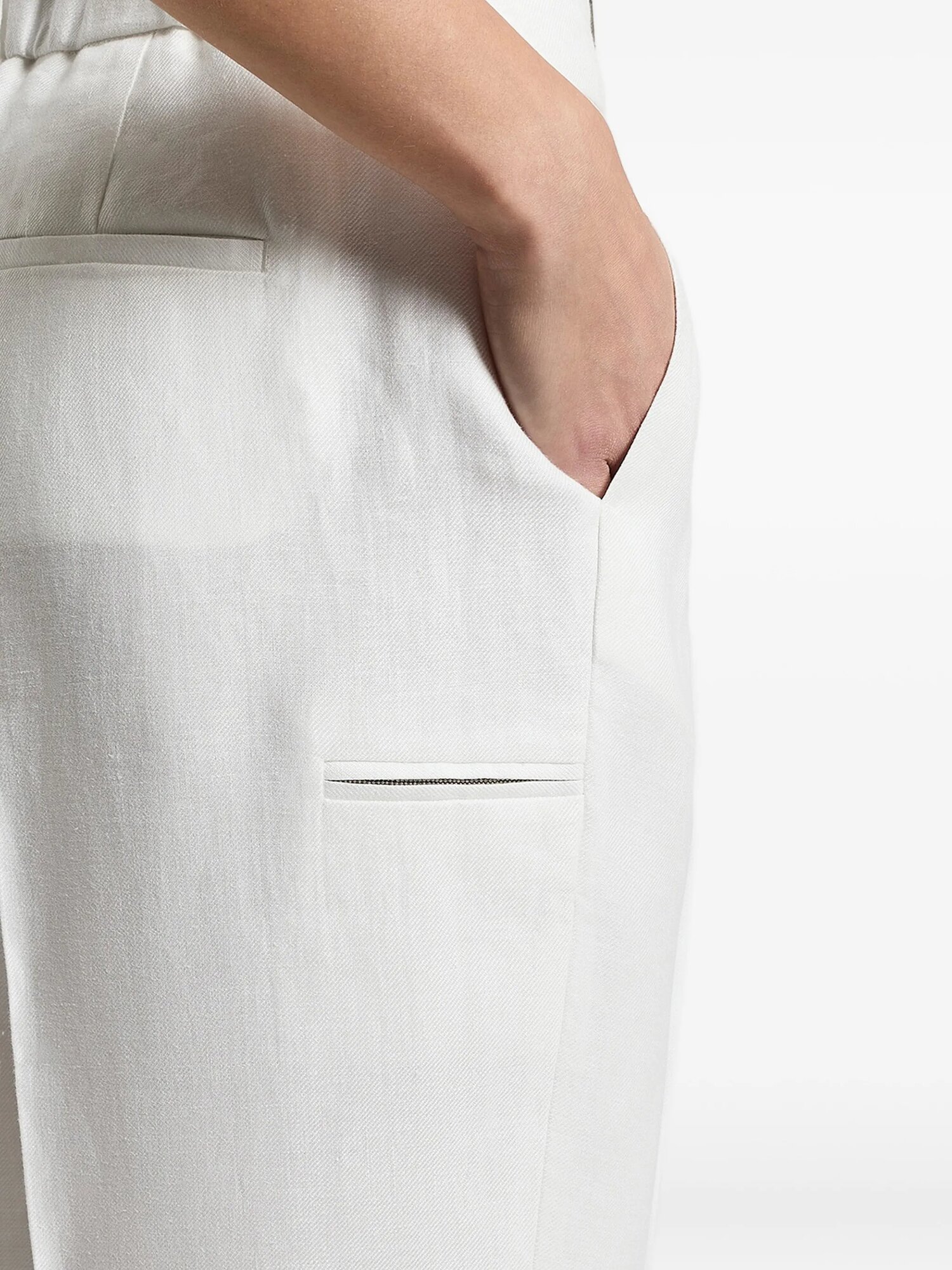 Брюки PESERICO Cuffed pleated trousers, размер 42, белый — фото 1