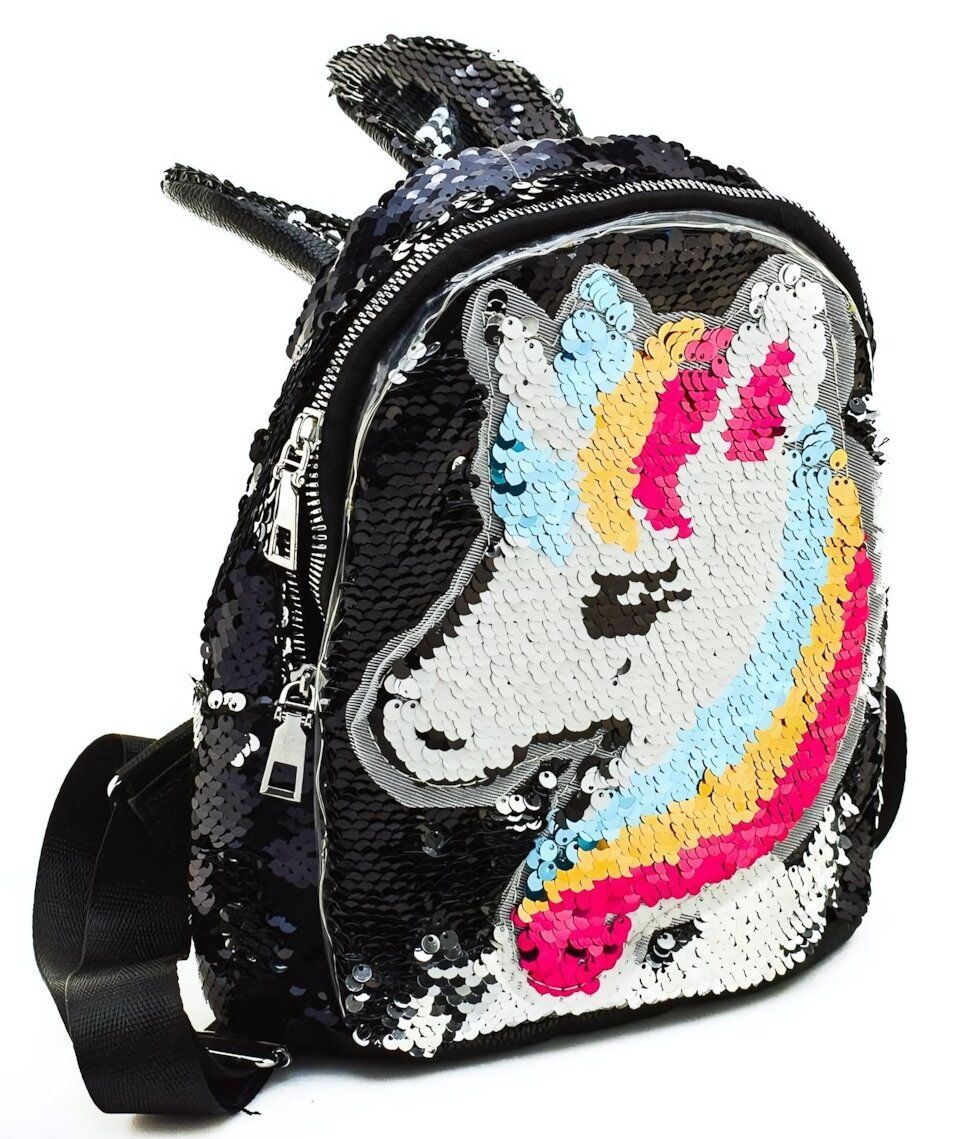 Рюкзак детский "Единорог" с пайетками и подсветкой, 20х24х10см, микс цветов – волшебный стиль!