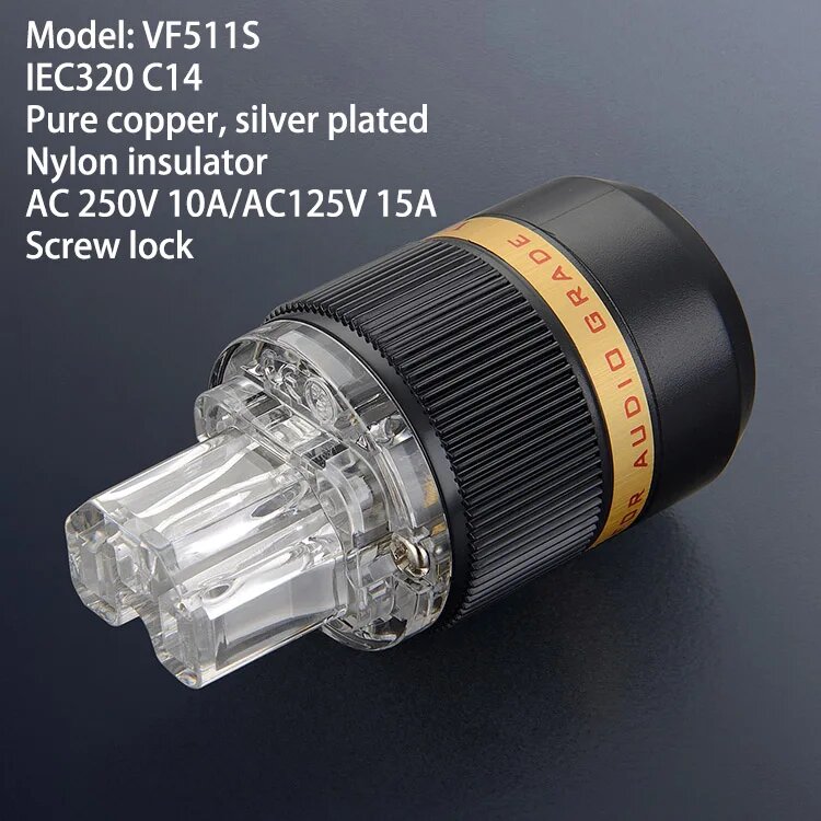 Розетка IEC320 C14 Viborg VF511S, медь, черный