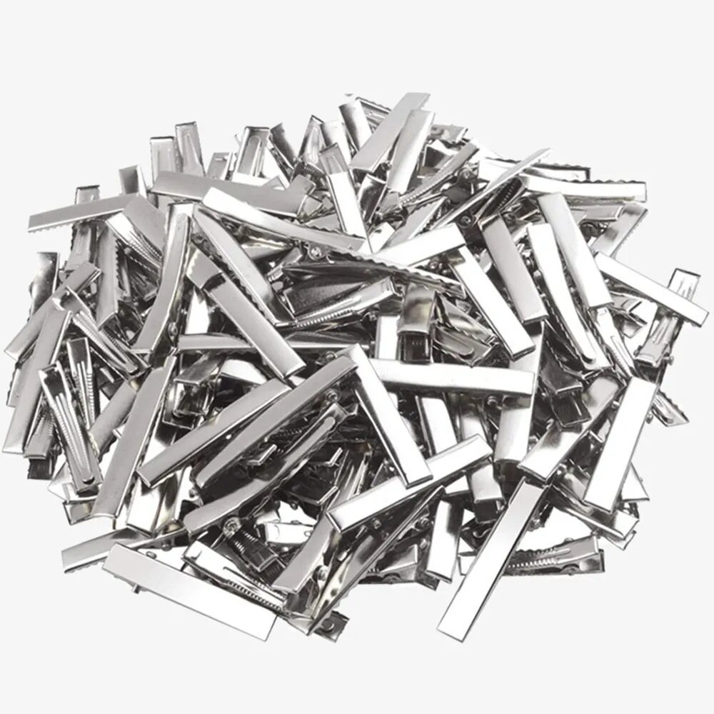 Зажим металлический - основа для заколки 6,5 см. Набор из 20 штук