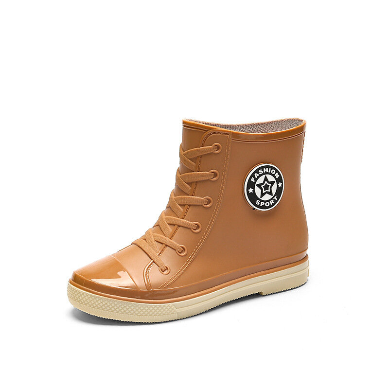 Модные женские резиновые сапоги до середины икры, нескользящие водонепроницаемые сапоги средней высоты, сапоги для воды, резиновые сапоги для мытья автомобилей. Размер обуви. EU:38