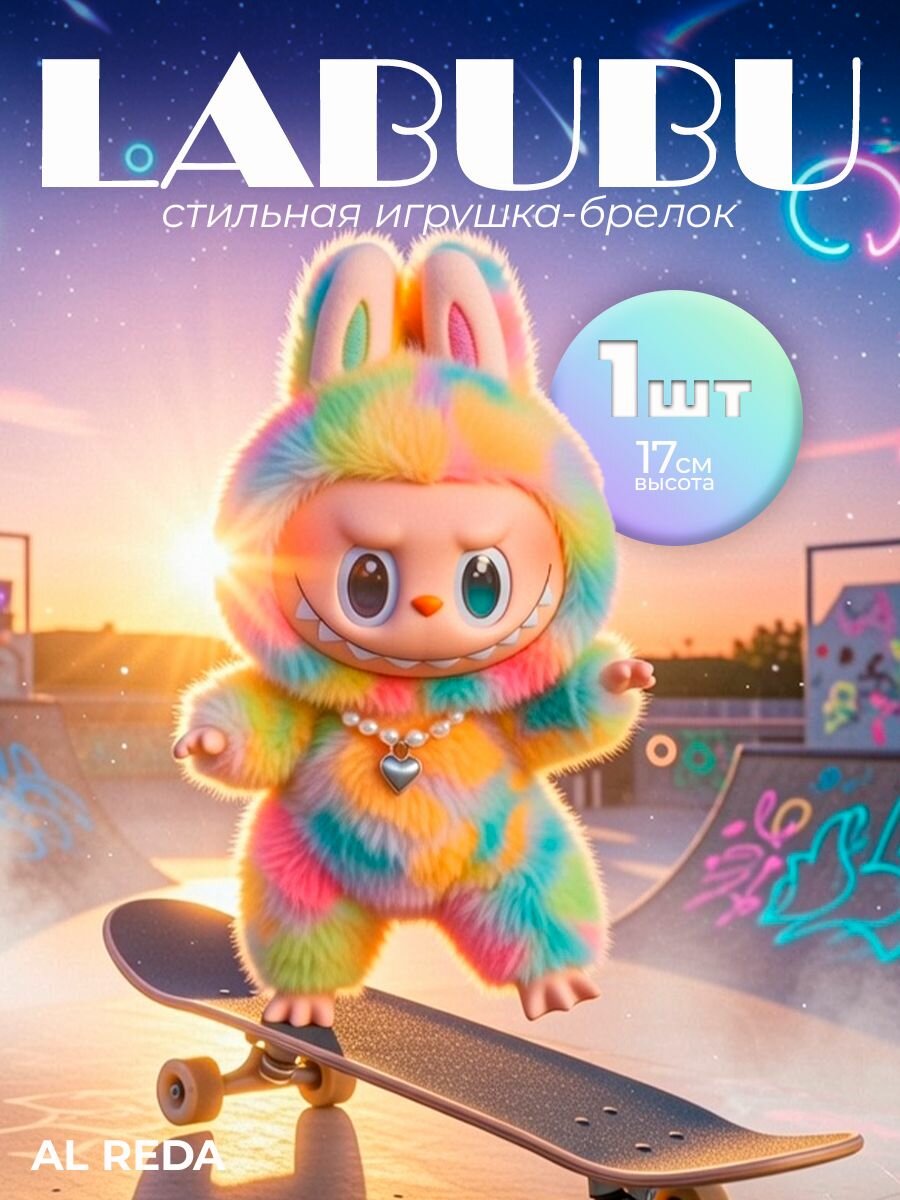 Лабубу игрушка коллекционный брелок, подарок девушке, LABUBU с подвеской сердечко, модный аксессуар